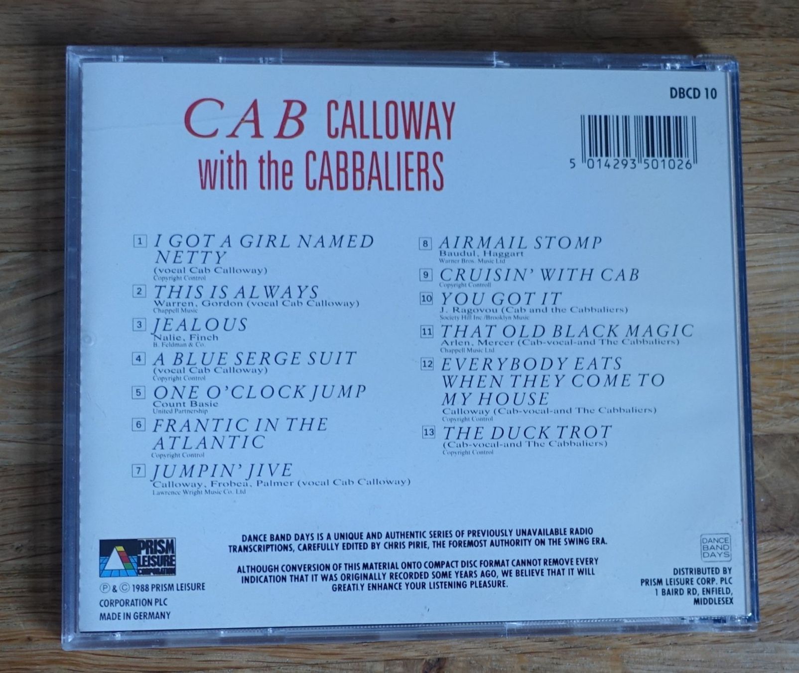 Cab Calloway And His Orchestra –Frantic In The Atlantic -F35 (Gebraucht ...
