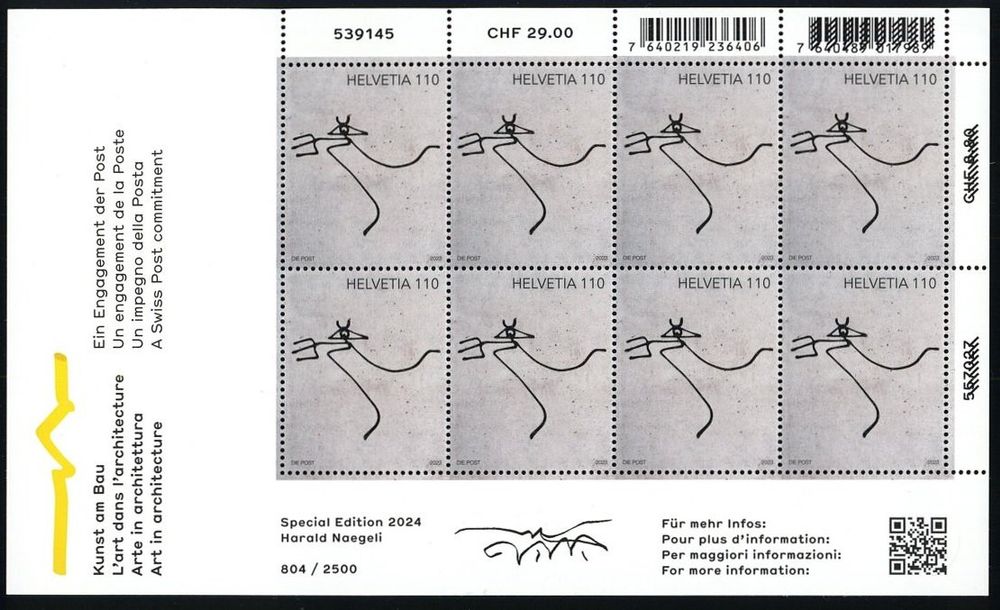 Harald Naegeli 2024 Spezial Edition Kleinbogen ** im Folder (Neu und originalverpackt) in ...