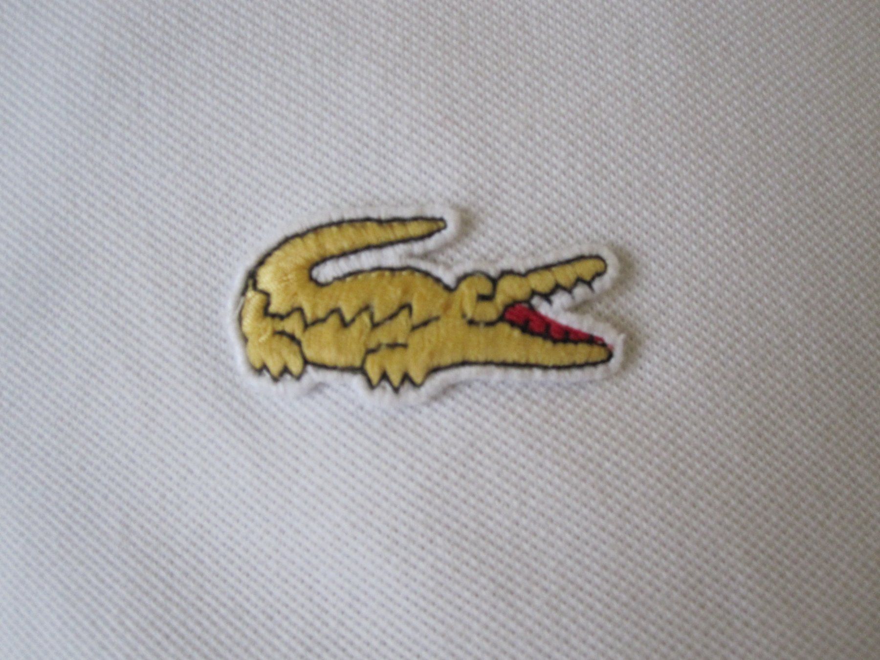 Polo LACOSTE L!VE Blanc Grand Croco jaune, 96% coton (D'occasion) à ...