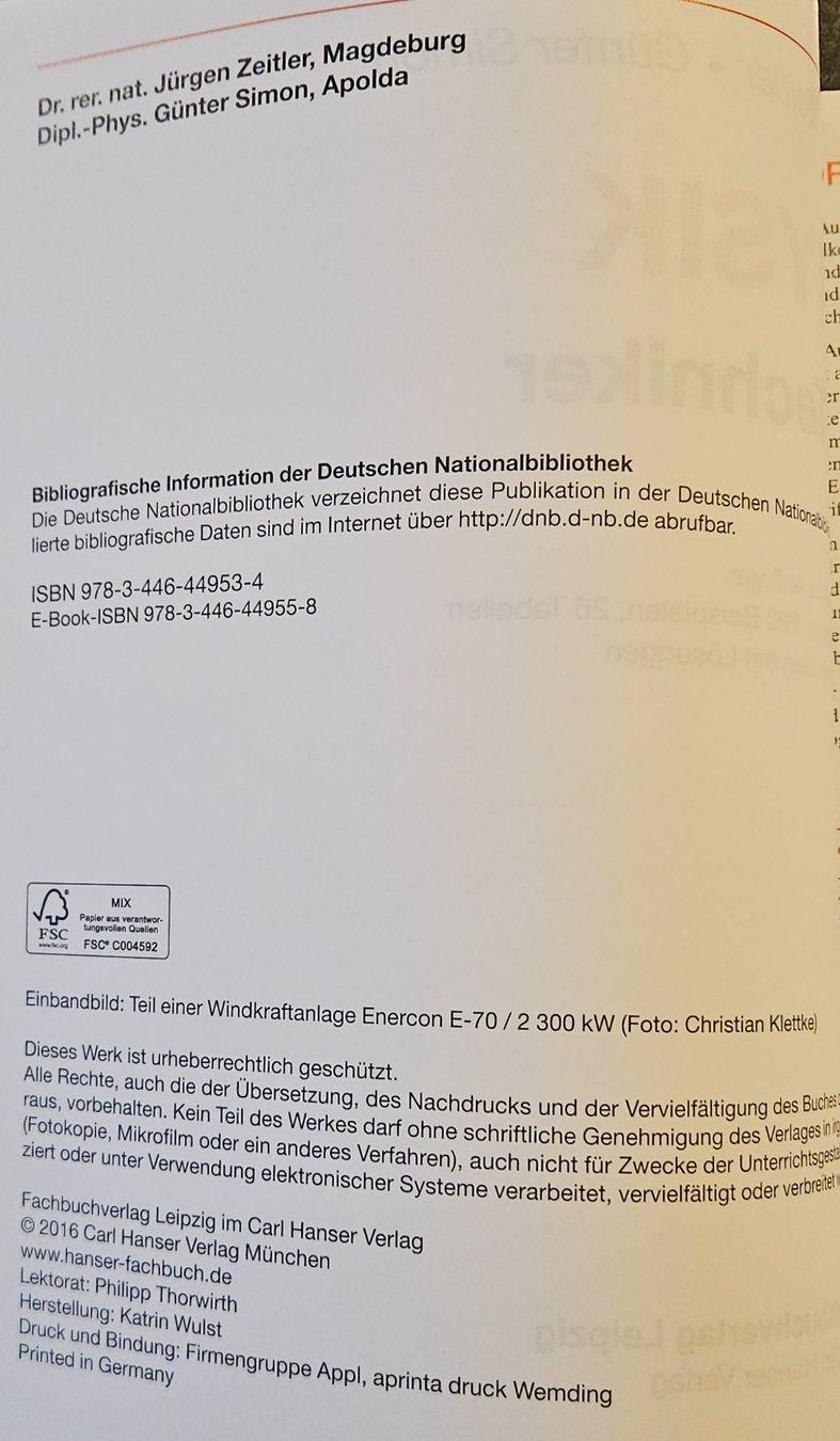 Physik für Techniker - Jürgen Zeitler, Günter Simon (Gebraucht) in ...