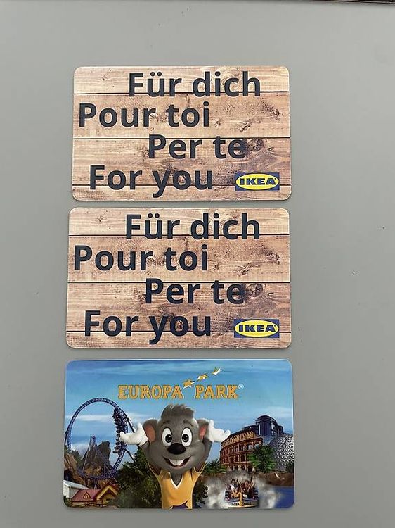 Europa Park & IKEA Gutscheine (Neu und originalverpackt) in Henggart für CHF 188 – mit Lieferung ...