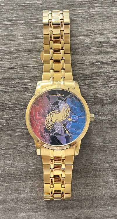 Uhr Hans Erni Lauf der Zeit goldfarbig | Kaufen auf Ricardo
