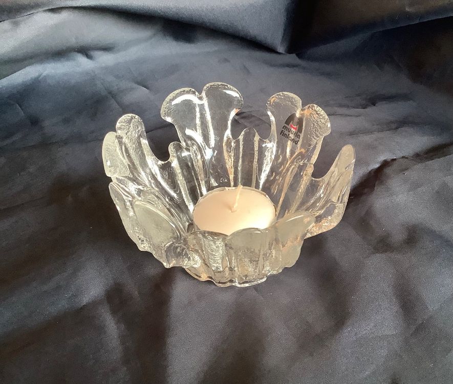 Teelichthalter aus Glas von Muurla, Finland (Neu und originalverpackt ...
