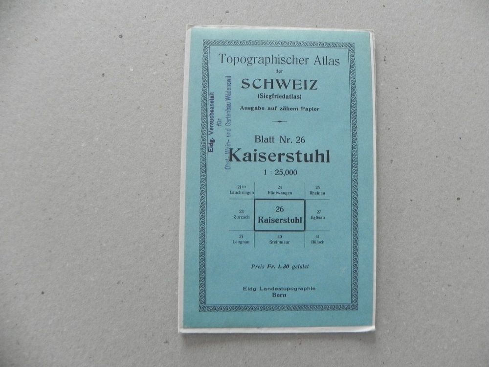 Landkarte Kaiserstuhl AG 1932 Weiach Glattfelden ZH Stetten (Gebraucht) in Siebnen für CHF 21 ...