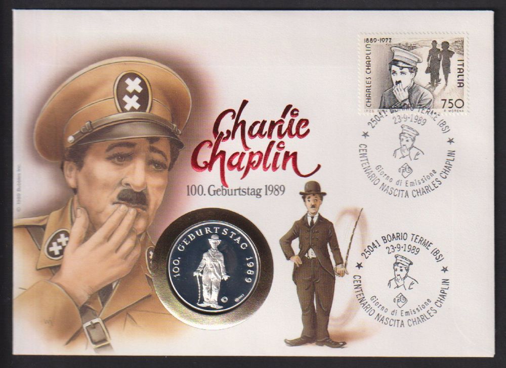 1989, Charlie Chaplin, 999 Silbermünze. (Neu (gemäss Beschreibung)) in ...