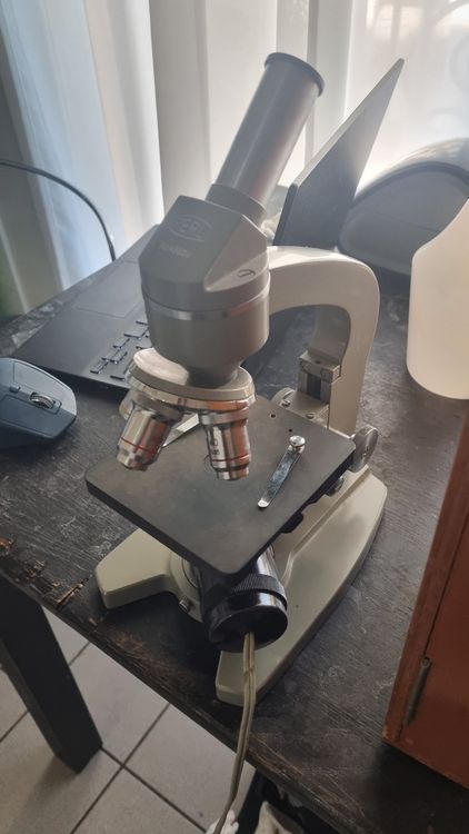 Vintage PERL Monocular Microscope with Wooden Case - Used (Gebraucht ...