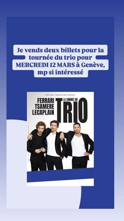 2x billets Trio Ferrari Tsamere Genève (Neu (gemäss Beschreibung)) in ...