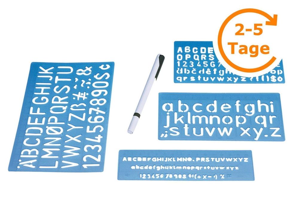 Schriftschablonen-Set, 4 Grössen im Set (Neu und originalverpackt) in ...