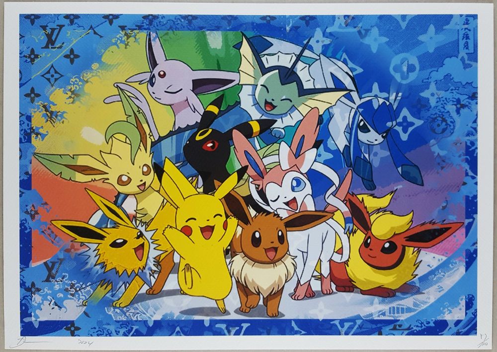 Death NYC Ltd Ed Pop Art Druck " Pokémon Eevee and Pikachu | Kaufen auf ...