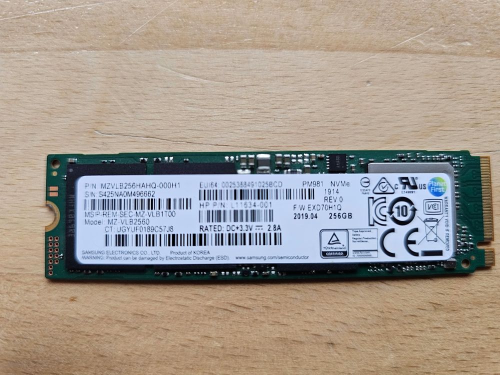Samung SSD 256GB, NVMe | Kaufen auf Ricardo