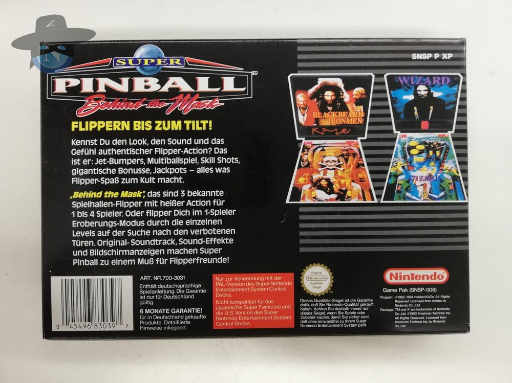 Pinball - Behind the mask / Super Nintendo SNES (Gebraucht) in St ...