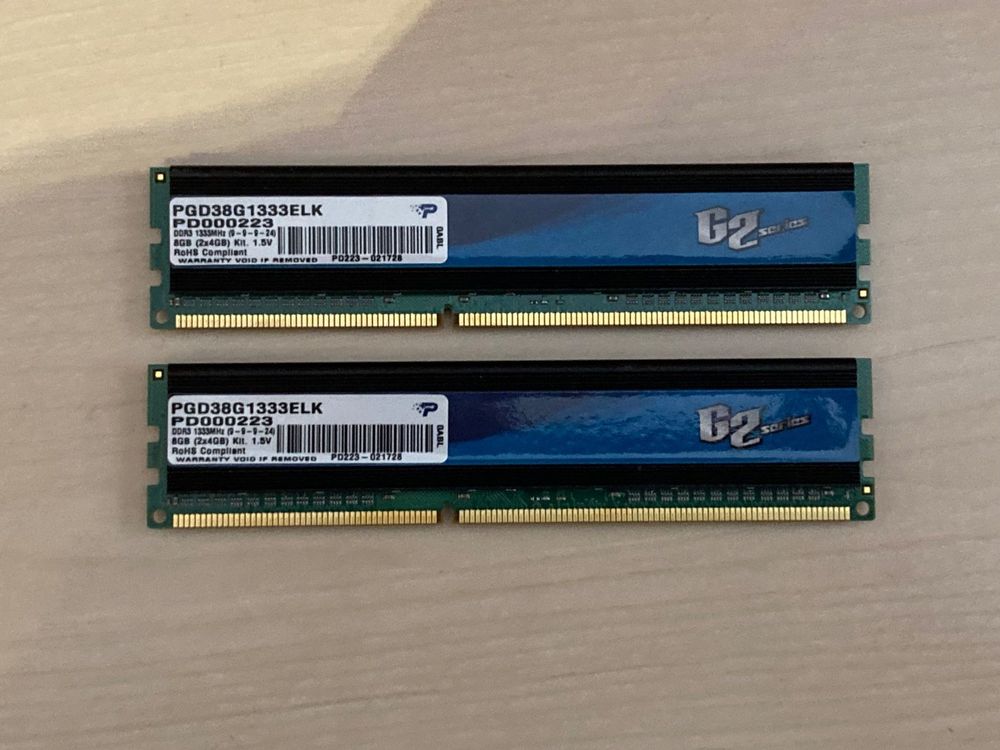 2x 4GB DDR3 RAM Patriot G2 Series 1333MHz Kit | Kaufen auf Ricardo