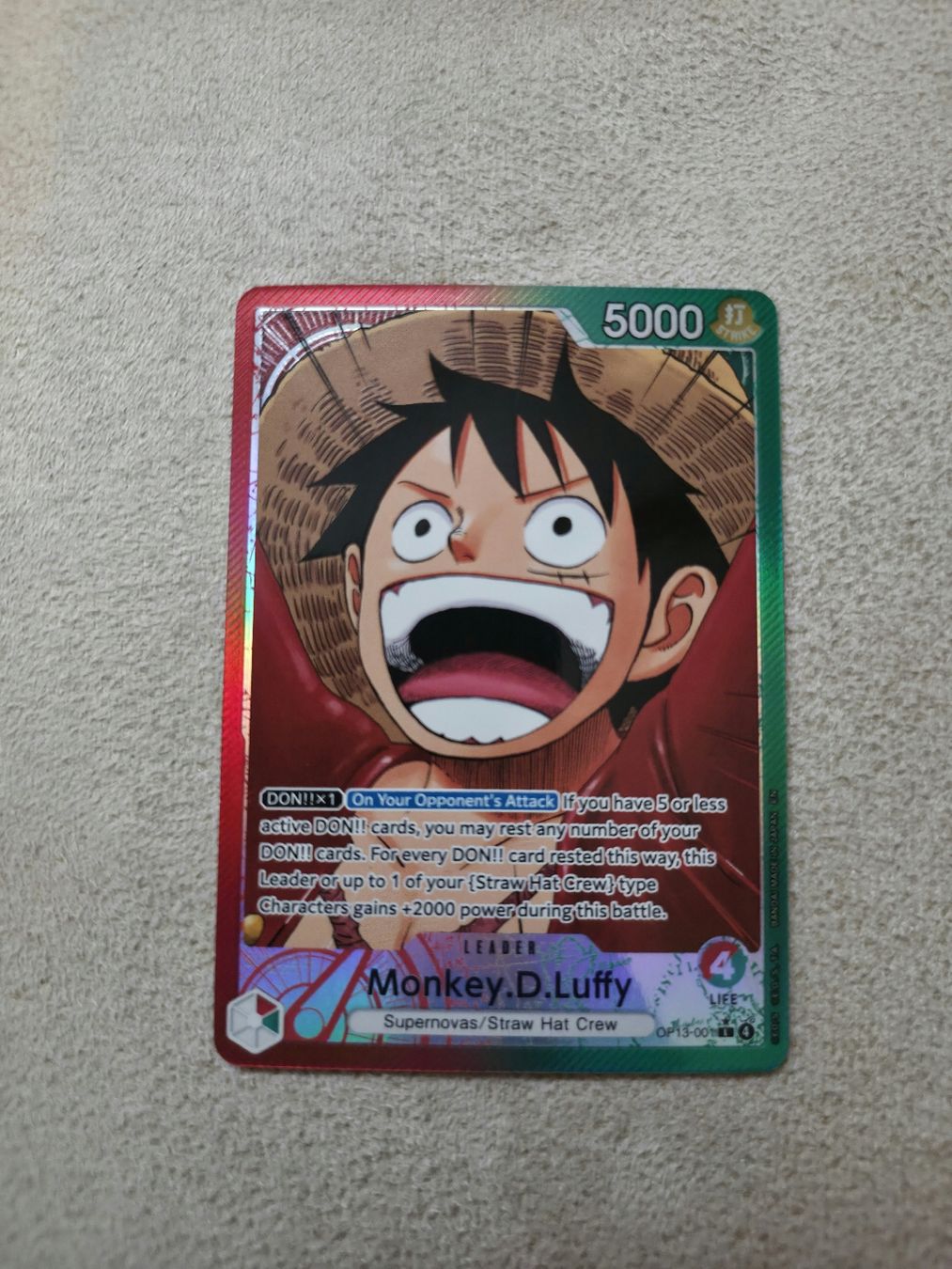 AA Leader Monkey.D.Luffy OP13-001 mit Display One Piece (Neu (gemäss ...
