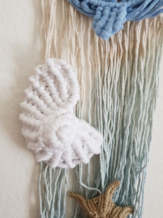 Makramee-Wal, Muscheln, Seesterne Wanddekor Kinderzimmerdek (Neu ...