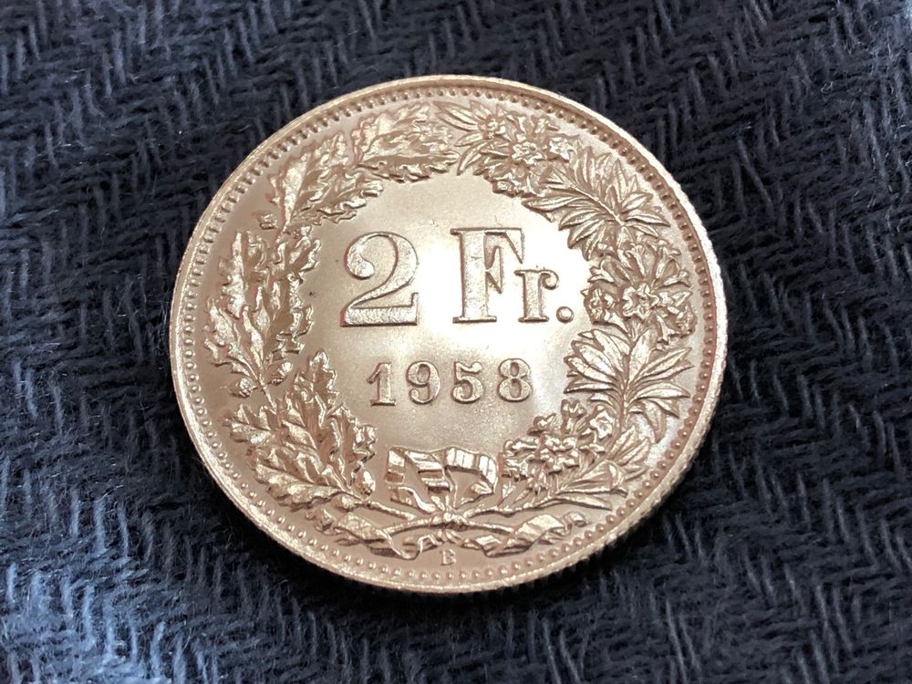 Schweiz 2 Franken 1958 Silber Rar (Gebraucht) in Flumenthal für CHF 10 – mit Lieferung auf ...