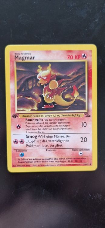 Pokemon Magmar 1. Edition Fossil Set (Gebraucht) in oberbuchsiten für ...