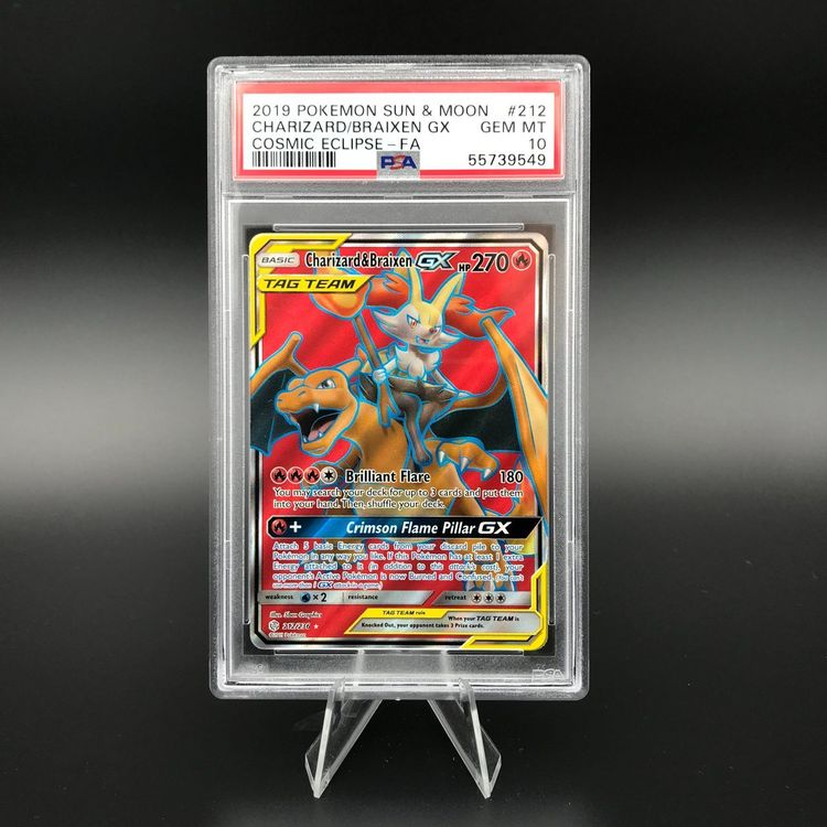 Charizard & Braixen GX Fullart Cosmic Eclipse PSA 10 | Kaufen auf Ricardo