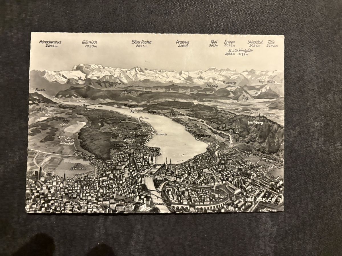 Carte postale ancienne de Zurich et ses montagnes suisses (D'occasion ...