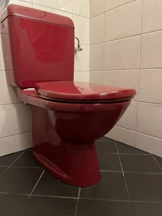 WC Toilette Spülkasten Kloschüssel rot Burgunder (Gebraucht) in Horw ...