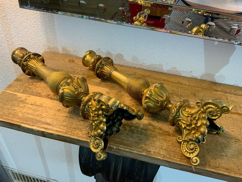 JUGENDSTIL 2 KERZENHALTER BRONZE FEUER VERGOLDET FRANCE,1900 (Gebraucht) in Biglen für CHF 161 ...