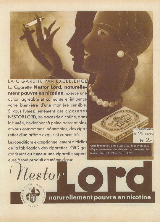 Reklame Nestor Lord,Cigarette,Art Déco (Gebraucht) in Frauenfeld für ...