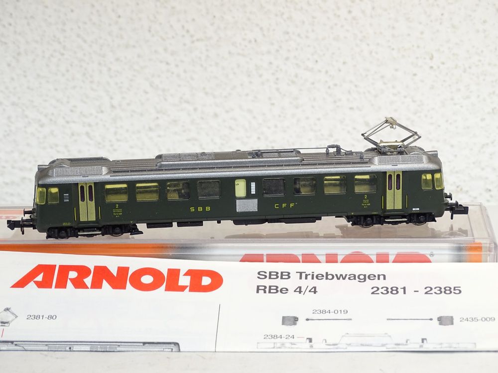Arnold 2381 Triebwagen RBe4/4, 1401, Grün, SBB, Spur N, OVP | Kaufen auf Ricardo