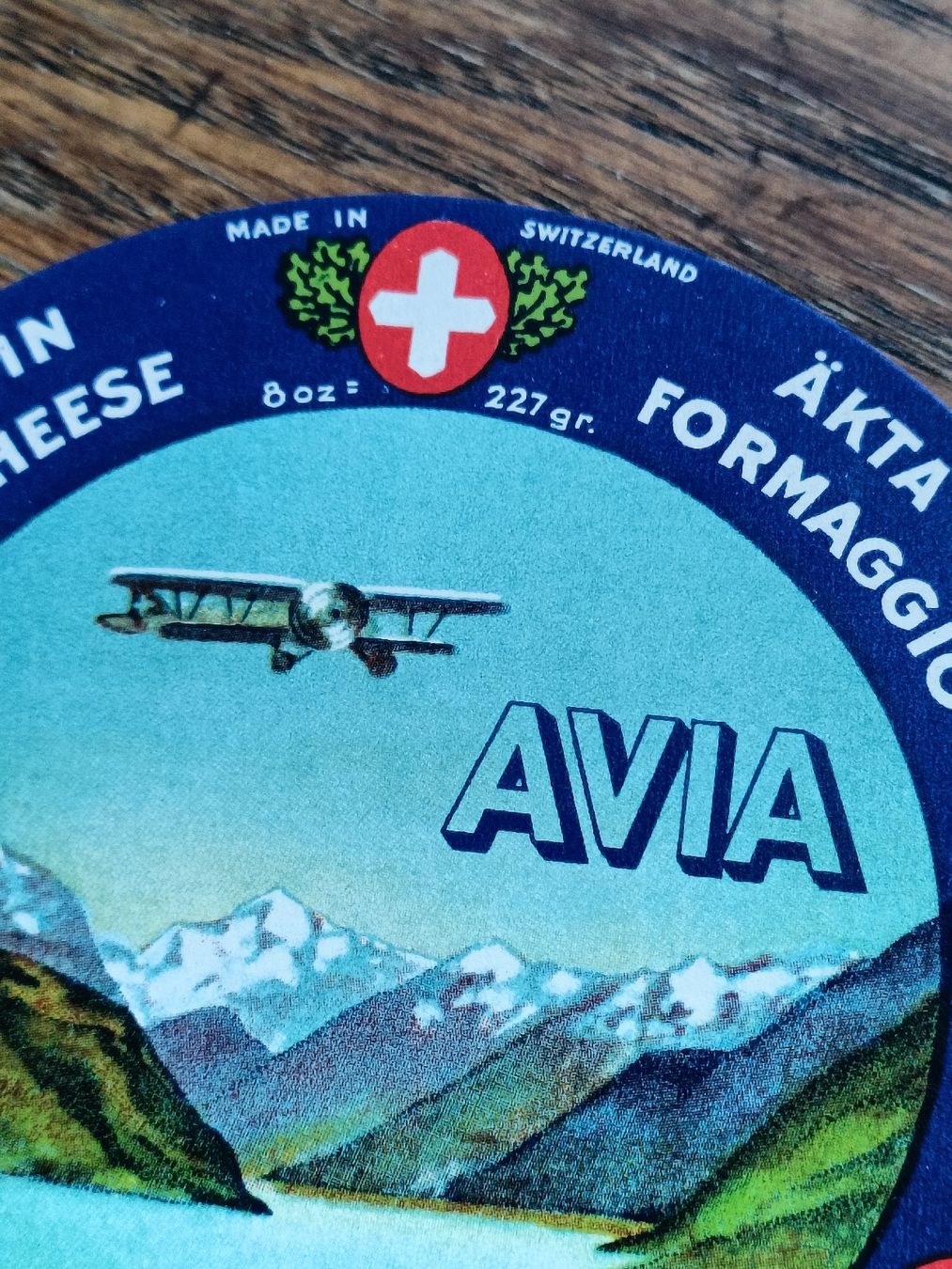 Litho Werbe Vignette / Aviatik AVIA Käse Gruyere Schüpfheim (Gebraucht ...