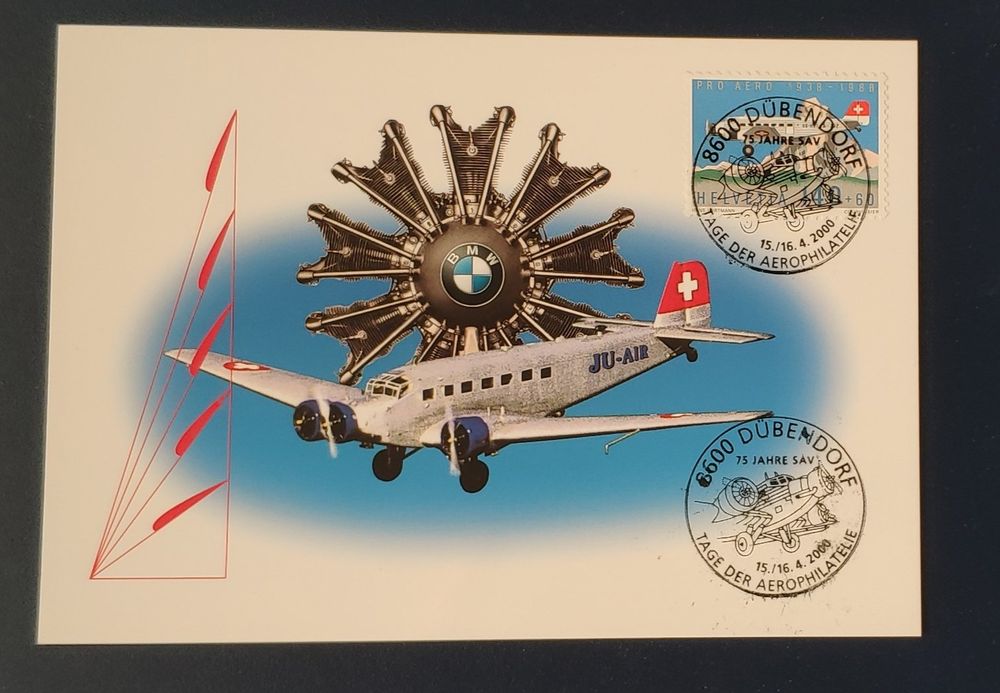 Ju-Air Karte / Marke / Stempel 15. - 16. 4. 2000 / Dübendorf (Gebraucht) in Volketswil für CHF 2 ...