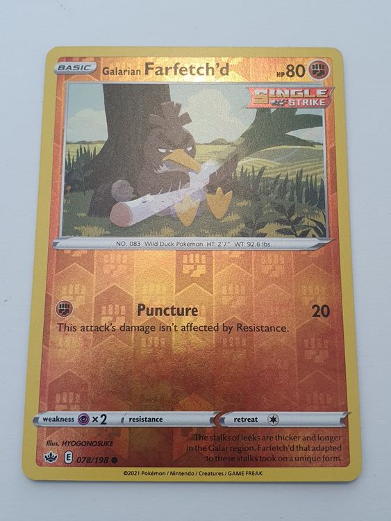 Galarian Farfetch'd / 2021 Pokémon / Reverse Holo (Gebraucht) in Oberdorf BL für CHF 1 – mit ...