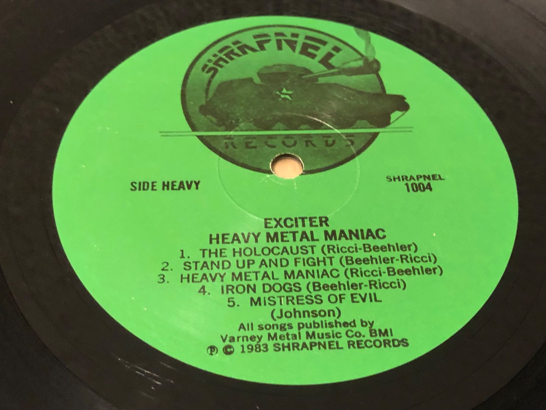 EXCITER - HEAVY METAL MANIAC LP ORIG USA 1983 SHRAPNEL (Gebraucht) in ...