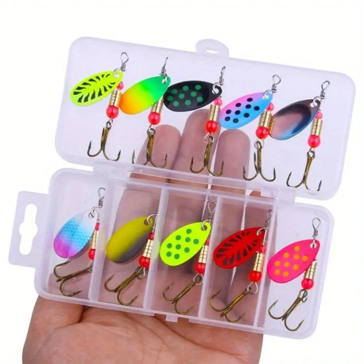 Set 10x Blinker Spinner Forellenblinker Angeln + Box (Neu und ...