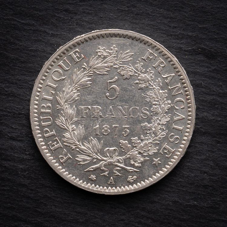 Münze 5 Francs 1875 Frankreich Republik, Sammlermünze (Gebraucht) in Eggenwil für CHF 20 – mit ...