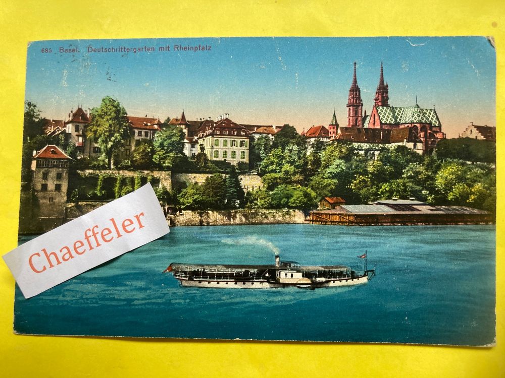 1918 658 Basel, Deutschrittergarten mit Rheinpfalz (Gebraucht) in Zürich für CHF 4 – mit ...