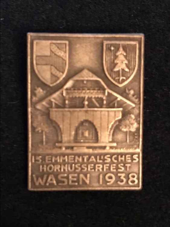 Brosche/ Abzeichen Emment. Hornusserfest Wasen 1938 (Gebraucht) in ...
