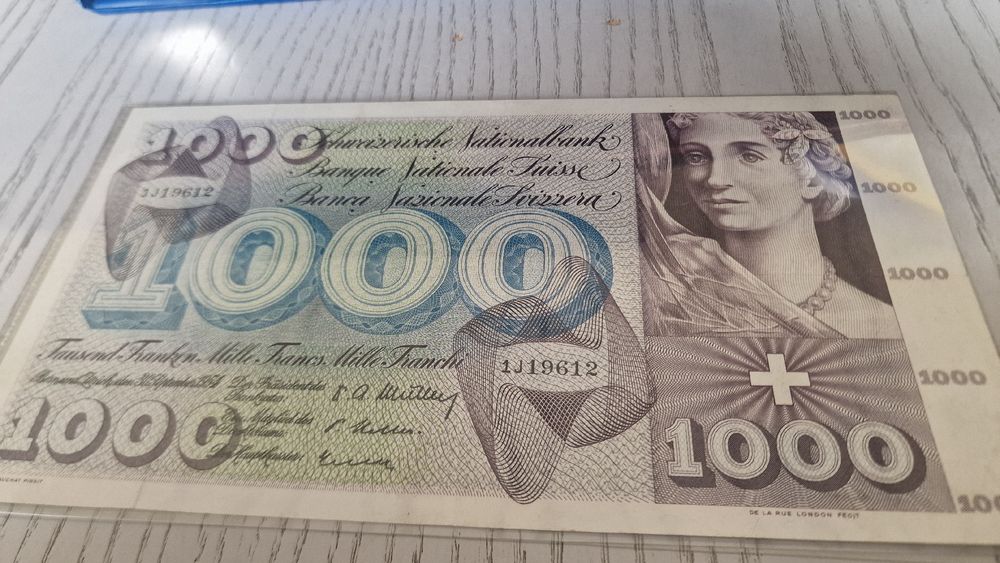 Sammlerstück: Seltener 1000-Franken-Schein, 1954 (Neu (gemäss ...