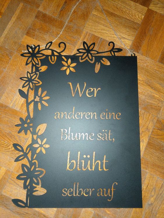 Schild verziert mit Spruch gröss ca. 28x37cm (Neu (gemäss Beschreibung ...
