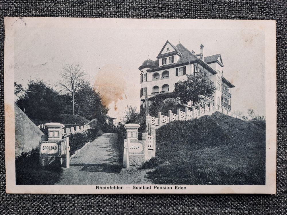 uralte schwarzweisse AK Pension Eden Rheinfelden 1928 | Kaufen auf Ricardo