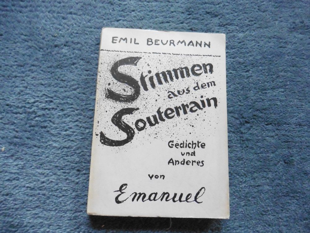 Basel,Emil Beurmann,Emanuel,Stimmen-Souterrin,1937,Gedichte | Kaufen ...
