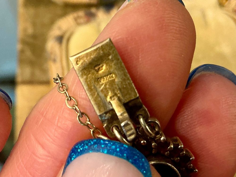 JUGENDSTIL ARMBAND SILBER 800-ER VERGOLDET GRANATE UM 1900 (Gebraucht ...