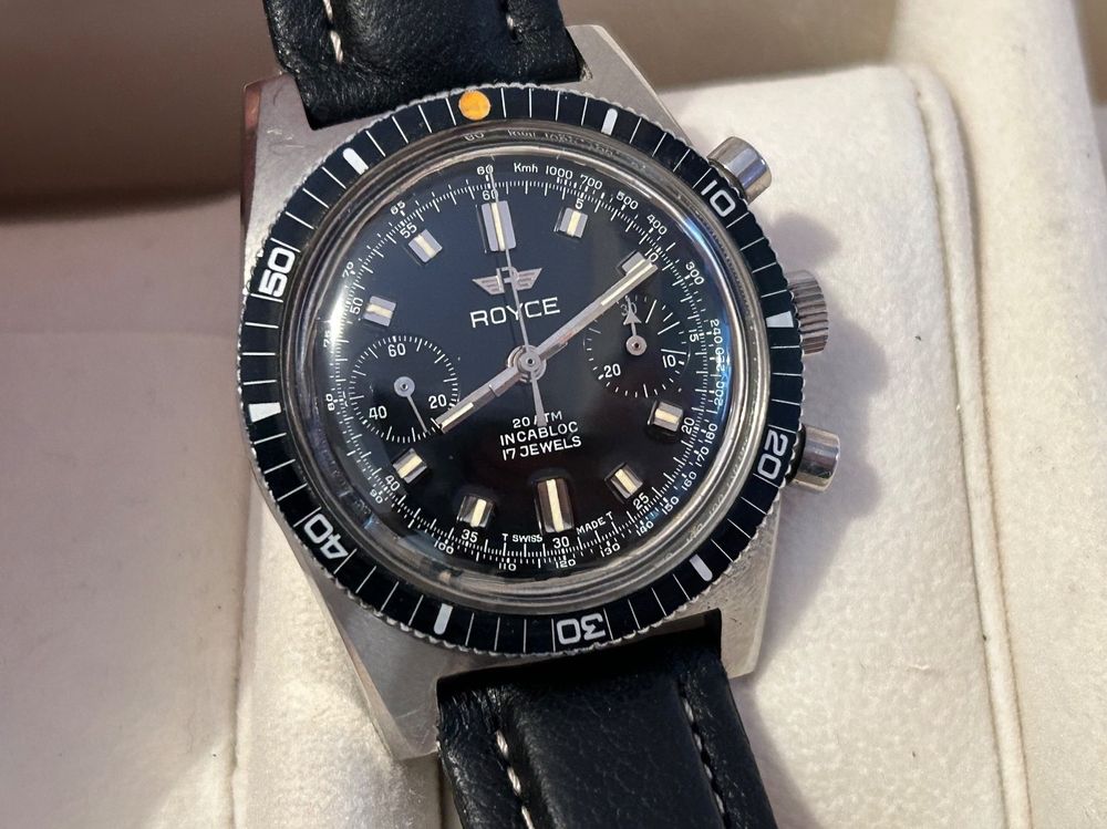 Montre vintage ROYCE chronographe 38mm fonctionne 1950 | Kaufen auf Ricardo