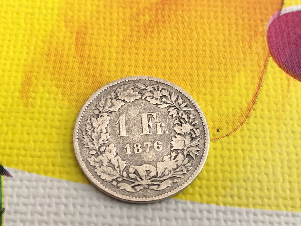 Schweiz 1 Franken 1876 Silber Rar (Gebraucht) in Flumenthal für CHF 6.5 – mit Lieferung auf ...