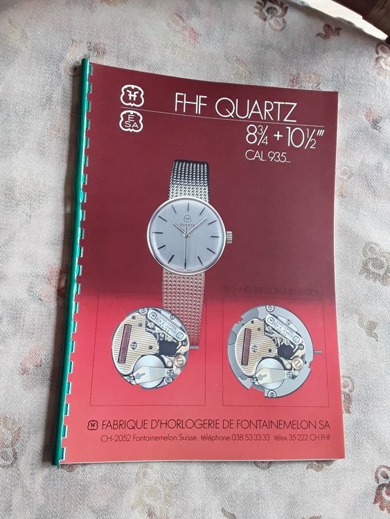 FHF/ ESA CAL.935 Technische Daten Fabrique D'Horlogerie (Gebraucht) in ...
