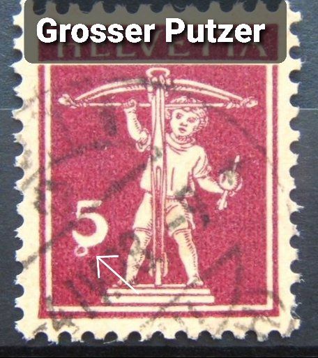 MA9) 170, Tellknabe Abart Putzer unter der 5 Lp (Neu (gemäss ...