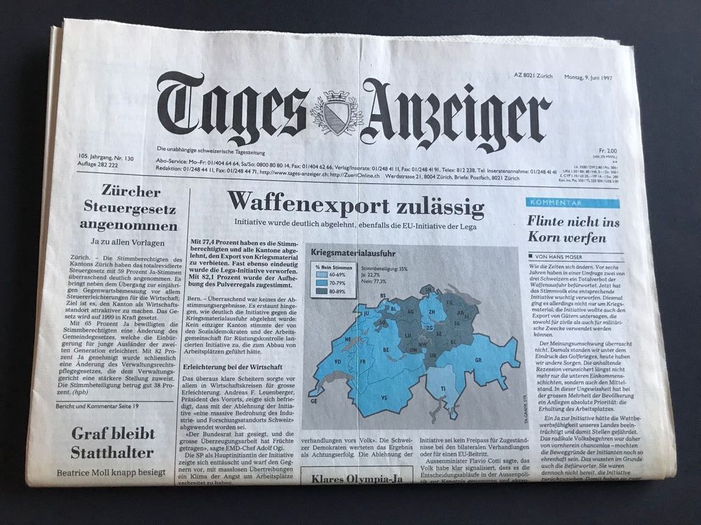 Tagesanzeiger 1997 - Antik (Gebraucht) in Feldmeilen für CHF 2 – mit ...