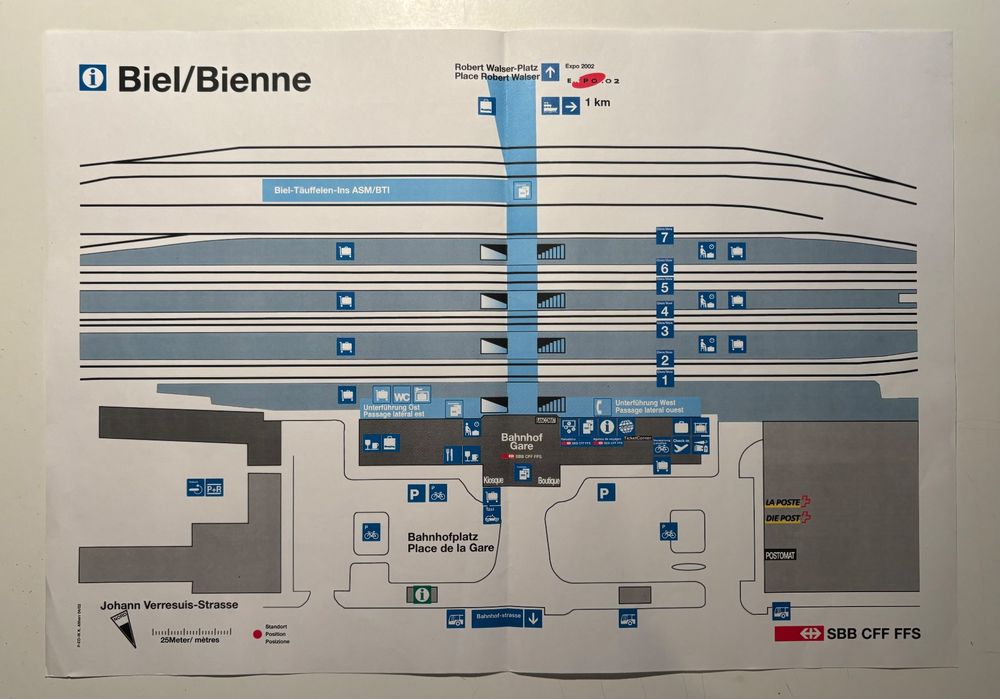 Expo.02 - Plan de la gare de Biel/Bienne SBB CFF FFS (Gebraucht) in ...
