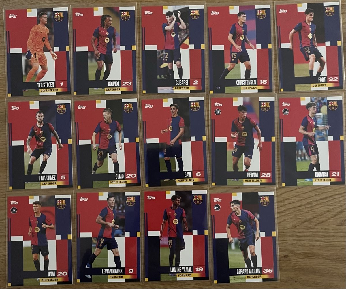 Topps Barcelona Team Set 2024-25 - 14 different cards (Neu (gemäss ...