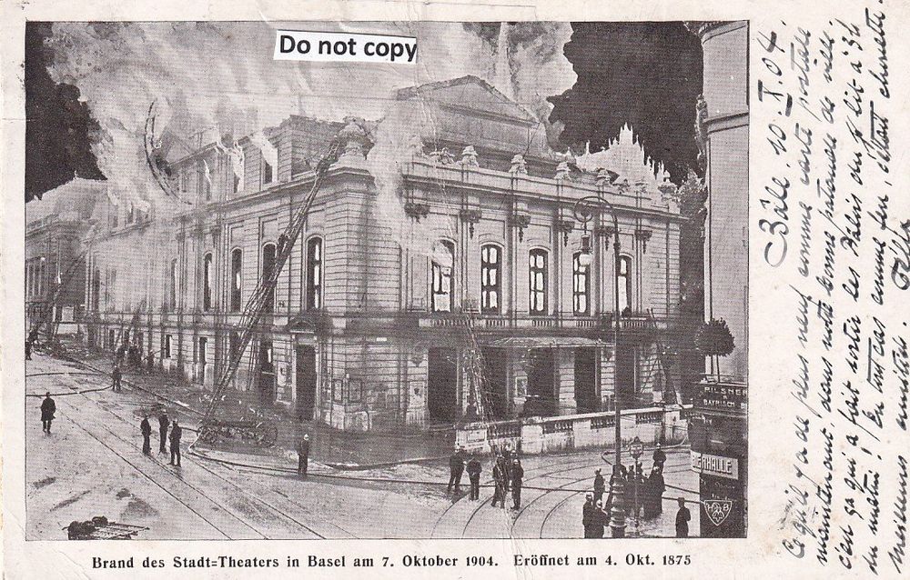 Basel BS - Brand Basler Stadttheater 7. Okt. 1904 (Gebraucht) in für ...