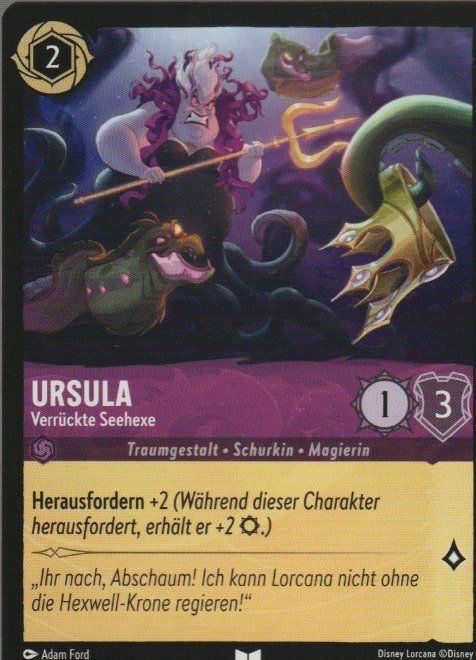 TCG Disney LORCANA URSULAS RÜCKKEHR 57 Ursula - Verrückte Se (Neu (gemäss Beschreibung)) in ...