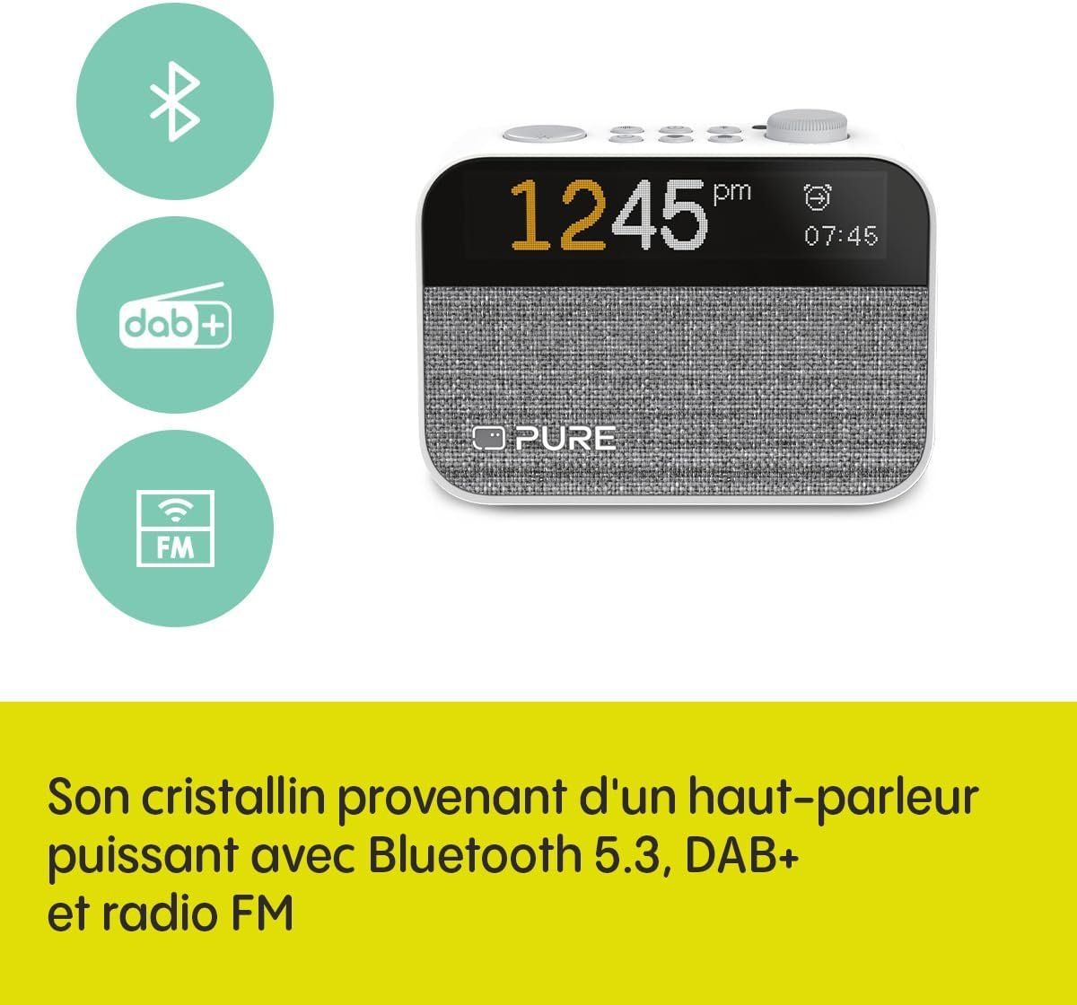 PURE moment white cotton radio-réveil DAB NEUF (Neuf avec emballage d ...