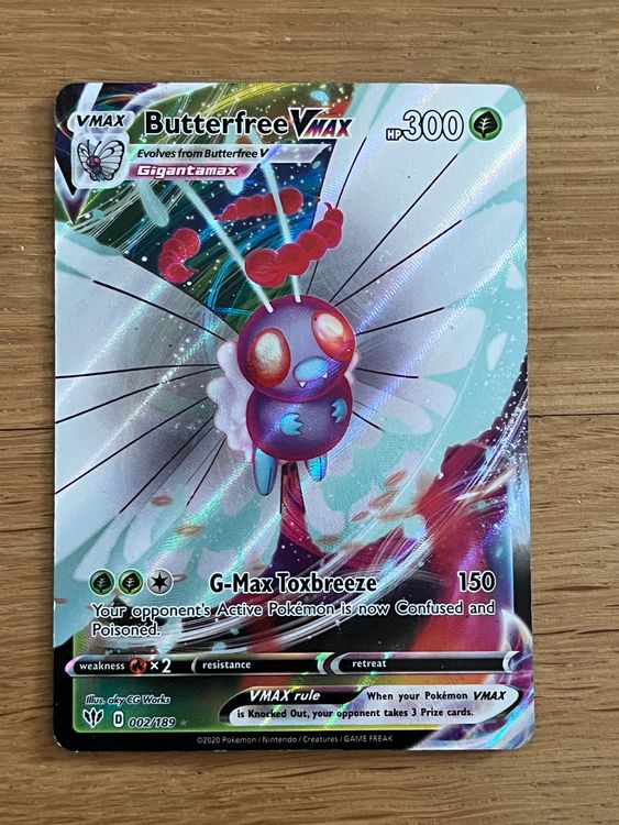 Pokemon Karte Fullart Butterfree VMAX 002/189 | Kaufen auf Ricardo